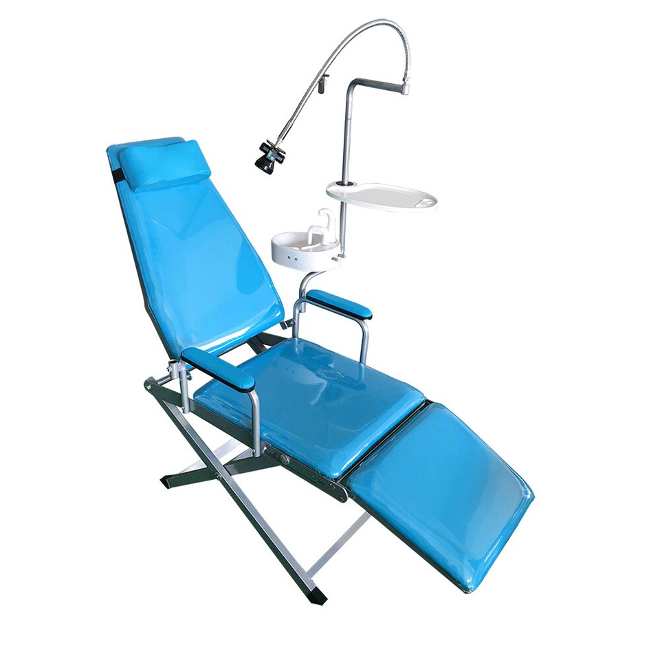 Dental Lab Folding Mobile Chair+Water Basin Instrument+Tray & LED Light ...