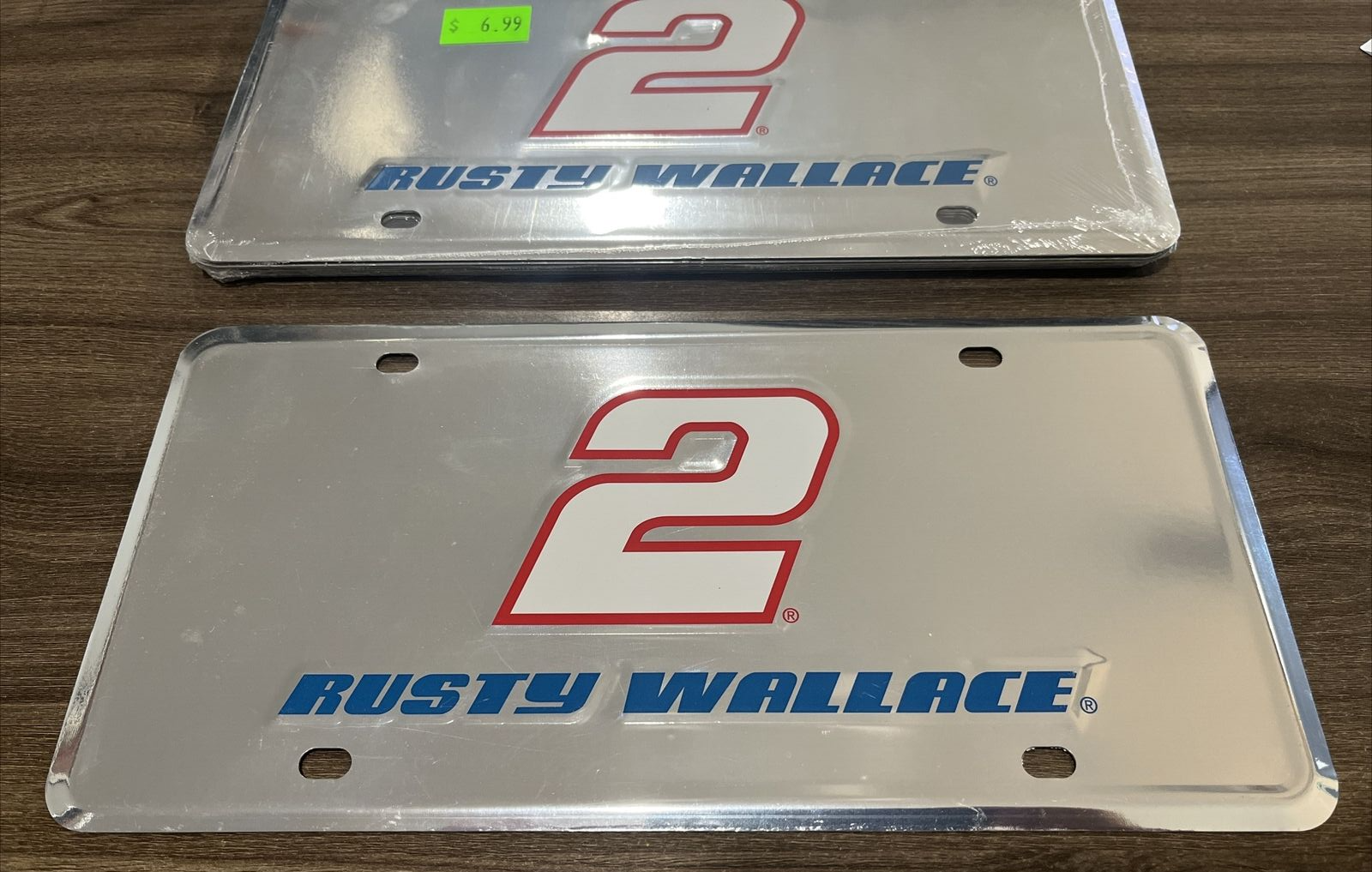 RUSTY WALLACE #2 CHROME METAL LICENSE PLATE NASCAR MADE IN USA NEW | eBay