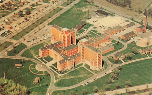 Postcard Aerial VA Veterans Administration Hospital Allen Park Michigan ...