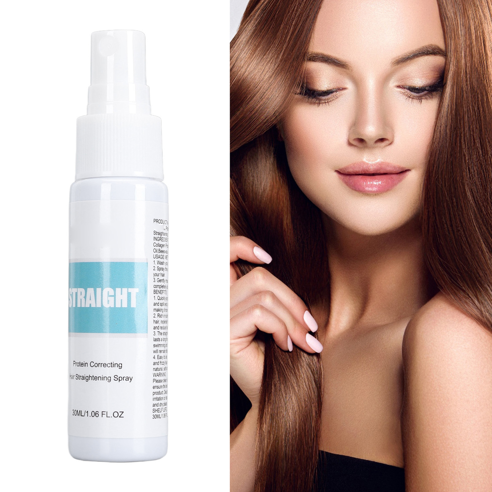 2pcs Hair Straightening Spray 30ml Herbal Extract Detangler Smoothing ...