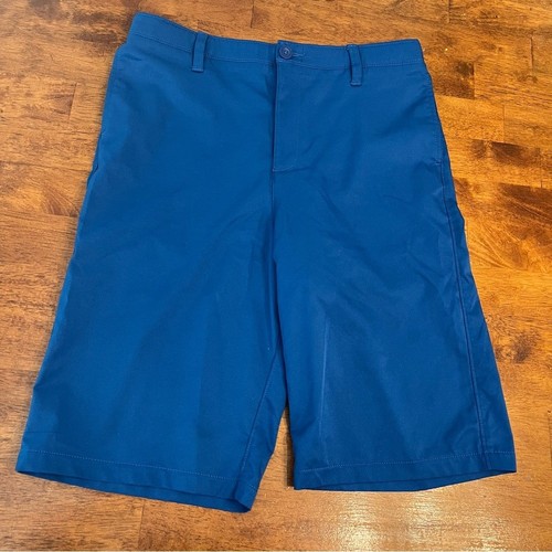 Under Armour Boys Vibrant Blue Flat Front Shorts Size 20 Heatgear loose ...