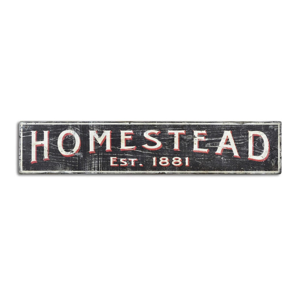 Custom Family Homestead Est. Date Sign -Rustic Hand Made Vintage Wood ...