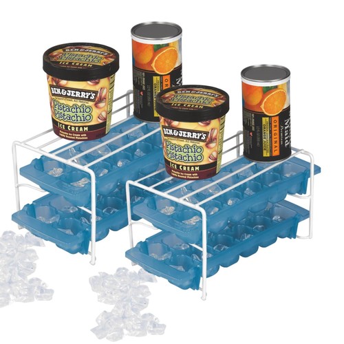 Better Houseware Ice Tray Organizer Shelf for Freezer, White Coated ...