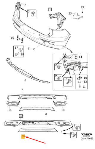 VOLVO XC40 Rear Bumper Protecting Plate 31650122 NEW GENUINE | eBay