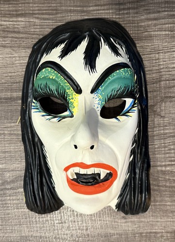 Vintage Lady Dracula Female Halloween Mask Horror Monster Vampire Ben ...