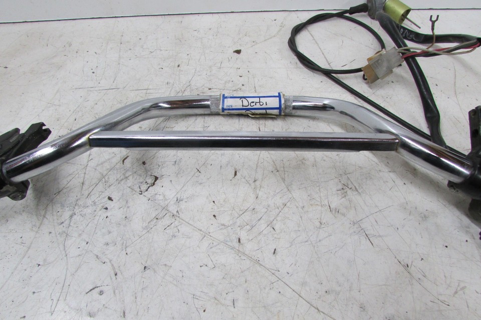VINTAGE DERBI MOTORCYCLE SCRAMBLER HANDLEBAR SET W/ SWITCH LEVER GRIP ...