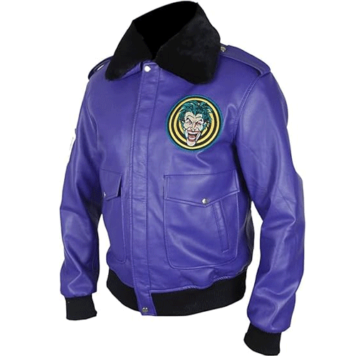 Handmade Batman Bob the Goon Henchman Joker Blue & Purple Bomber Jacket ...