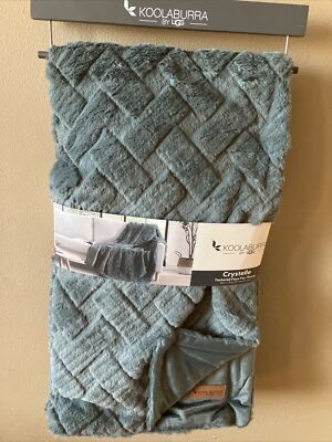 KOOLABURRA BY UGG CRYSTELLE BALSAM GREEN 50" x 70" TEXTURED FAUX FUR ...