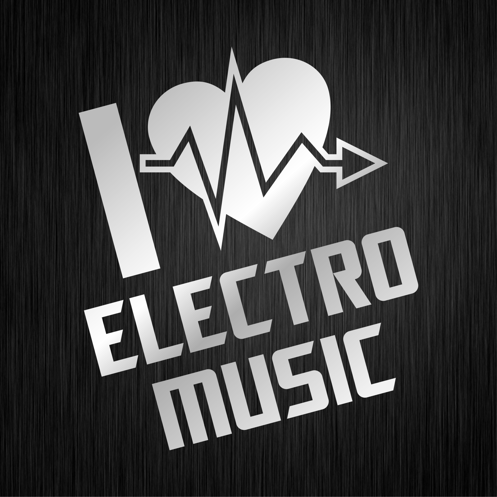 I LOVE ELECTRO MUSIC Electronic EDM Dance Silber Vinyl Decal Sticker ...