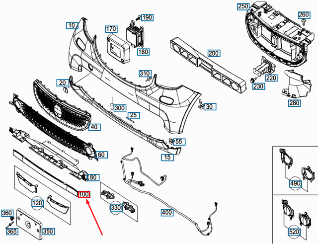 GENUINE SMART FORTWO FRONT BUMPER LOWER SPOILER 2014-2019 A4538850125 ...