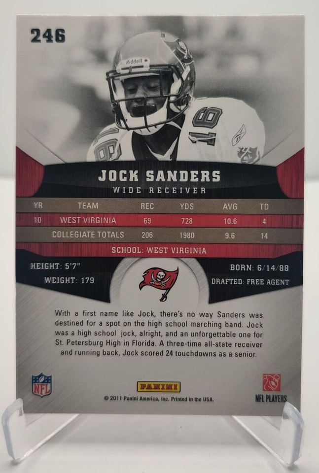 2011 Panini Gridiron Gear Football Card #246 Jock Sanders Rookie ...
