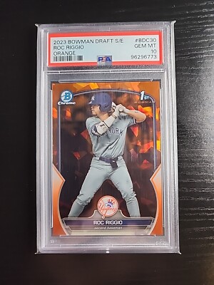 2023 Bowman Chrome 1st Orange Sapphire Refractor /25 Roc Riggio PSA 10 ...