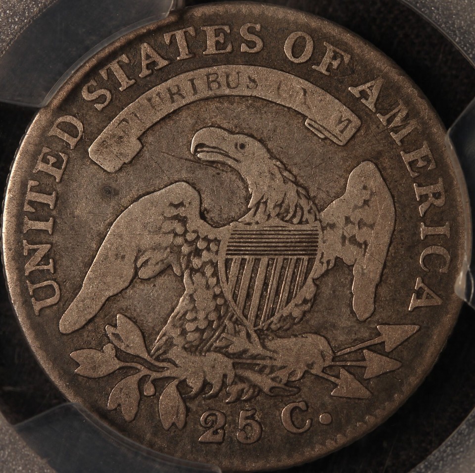 1821 Large Diameter Capped Bust Quarter, PCGS G06, Nicely Circulated ...