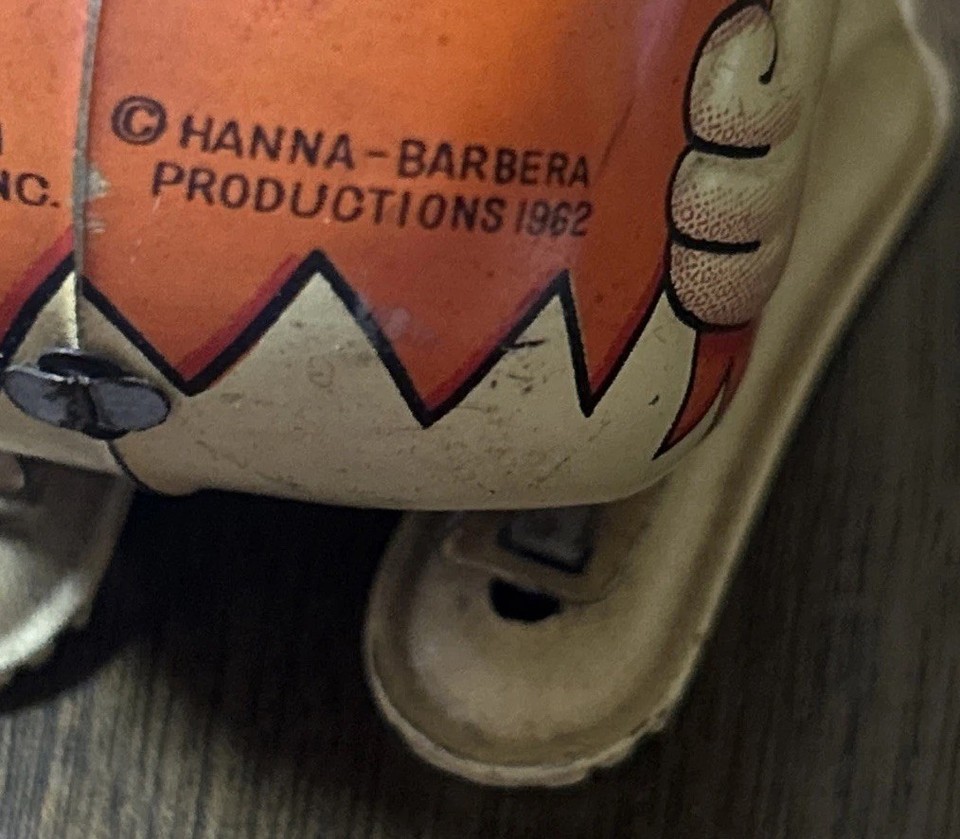 Rare/HTF 1962 Louis Marx Hopping Fred Flintstone Tin Litho Wind-Up ...