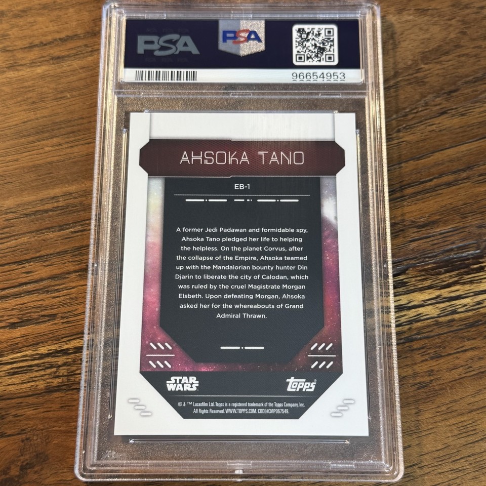 Ahsoka Tano 2023 Topps Finest Star Wars RED 5/5 Refractor #EB-1 PSA 10 ...