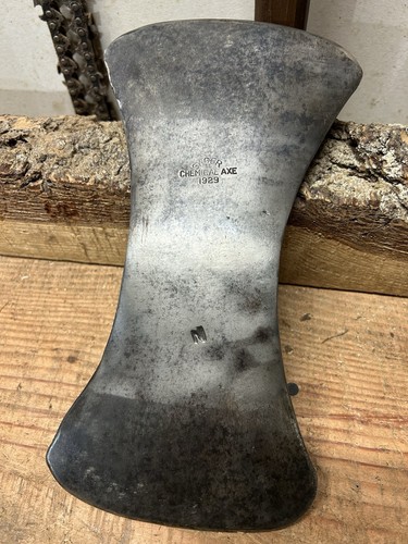 Vintage 1929 Sager Chemical Process 5lb Peeling Pattern Double Bit Axe ...