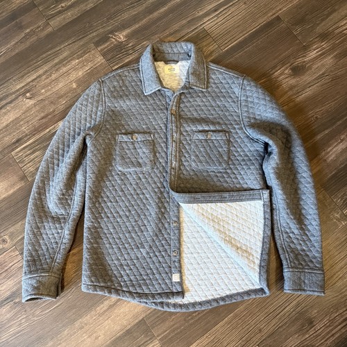 Marine Layer Jacket Mens Gray Corbet Quilted Button Up Overshirt ...