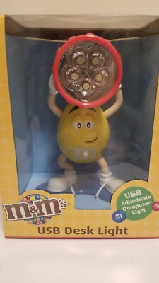 Collectible M&M's Adjustable USB Computer / LED Desk Light ~ Yellow ...