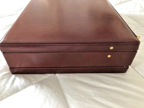 Vintage 1988 Franzen Security Briefcase Leather Combination Lock Case ...