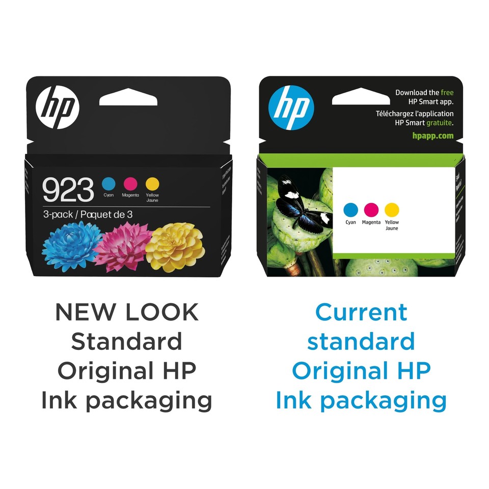 HP 923 Ink Cartridges Cyan Magenta Yellow 3 Pack for OfficeJet Printers ...