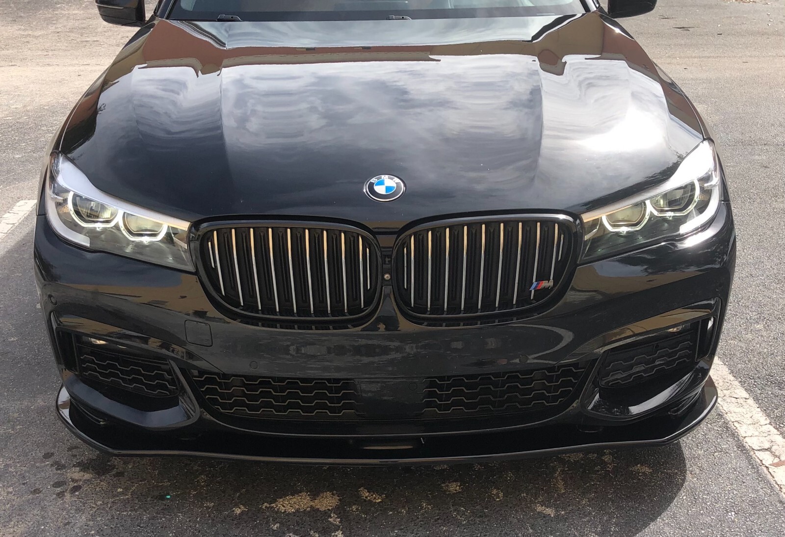 BMW 2016+ 7 Series G11 G12 M Sport Front Lower Spoiler FRP Black Satin ...