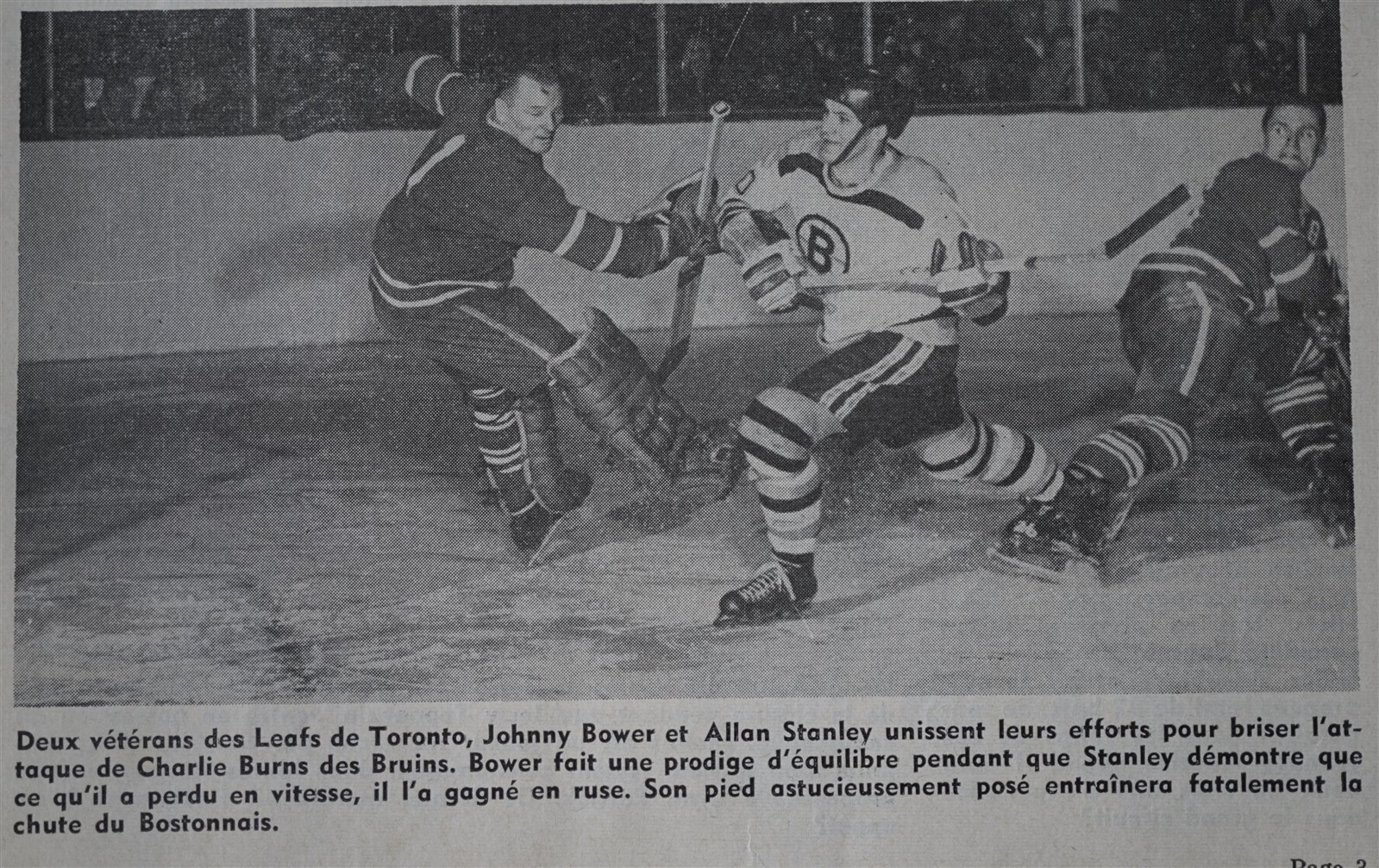 CLASSIC HOCKEY PHOTO PRINT CHARLIE BURN VS JOHNNY BOWER TORONTO LEAF | eBay