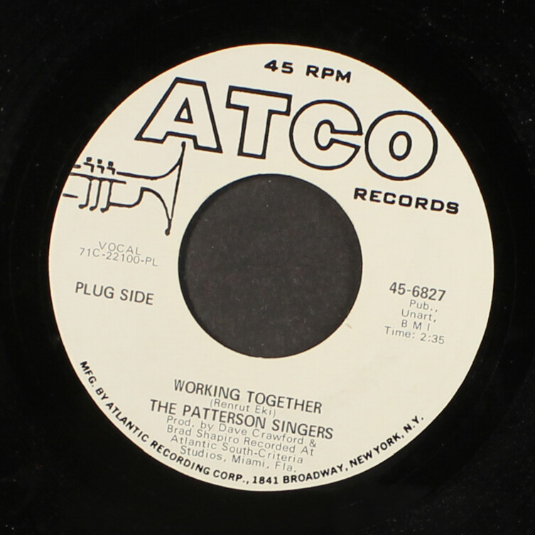 PATTERSON SINGERS: working together / that's understanding ATCO 7 ...