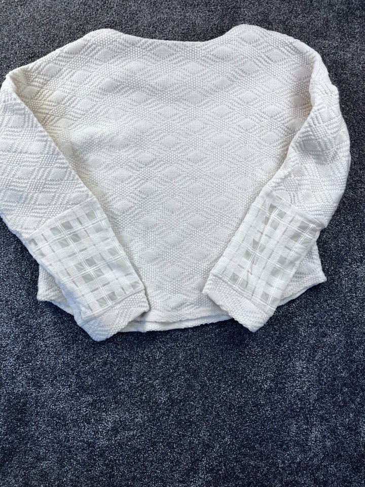 J.O.A. Sweater Women Size S Knitted Long Sleeve Acrylic Textured Crew ...
