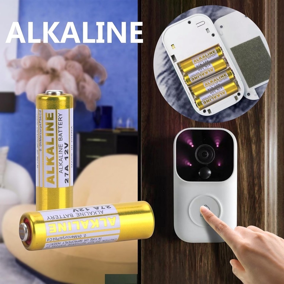 12V 27A A27 Alkaline Battery, V27A LR27A MN27 L828 12V Battery (5-Pack ...