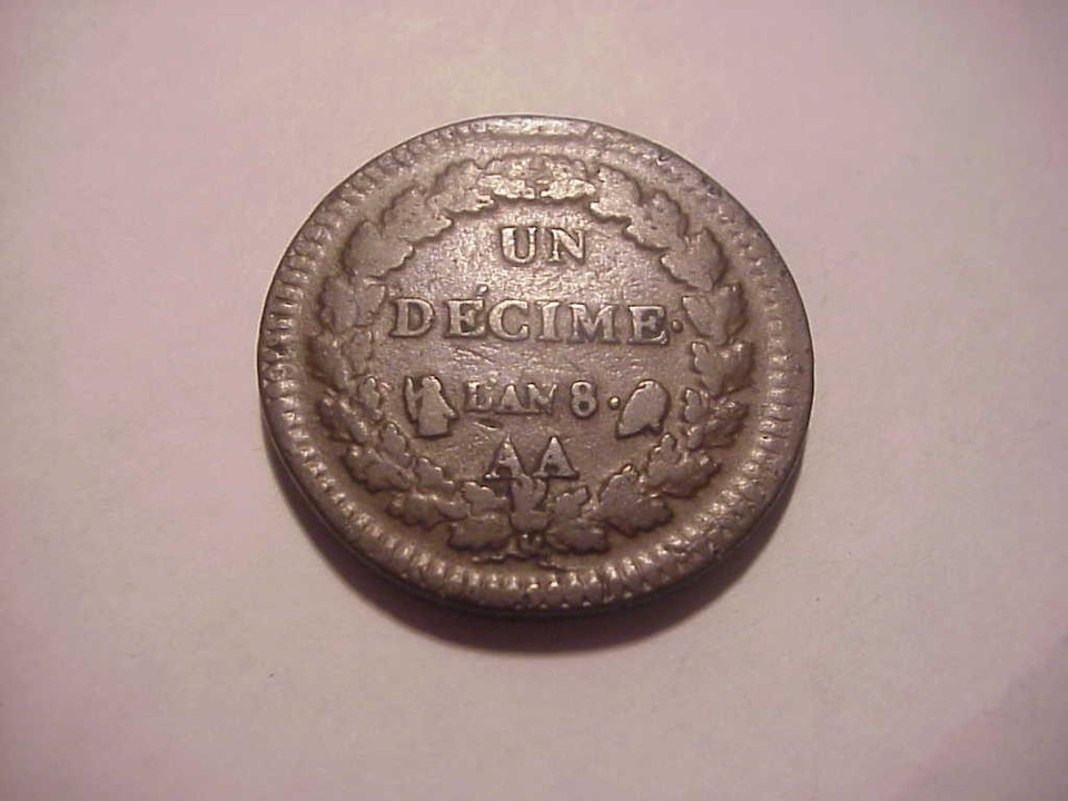 France 1 Decime L'An 8-AA (1799-1800 ) VG | eBay