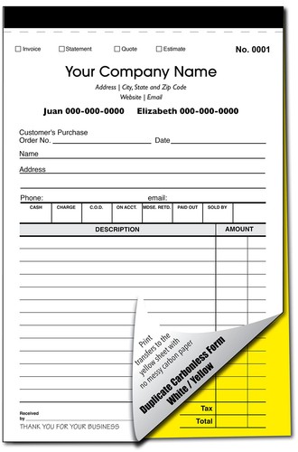 Custom Sales, Invoice, Statement, Estimate, Quote, Personalized ...