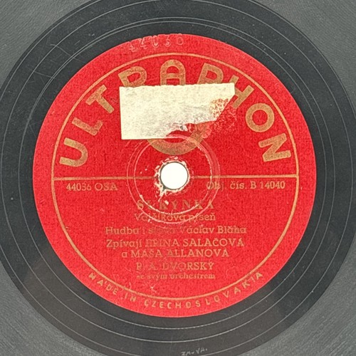 78 RPM Record - R.A. Dvorsky - Sukynka/Vcera Jsem Te Cekala - B 14040 ...