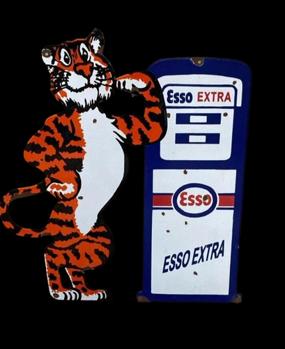 RARE PORCELAIN ESSO EXTRA ENAMEL SIGN 42 INCHES HEIGHT | eBay