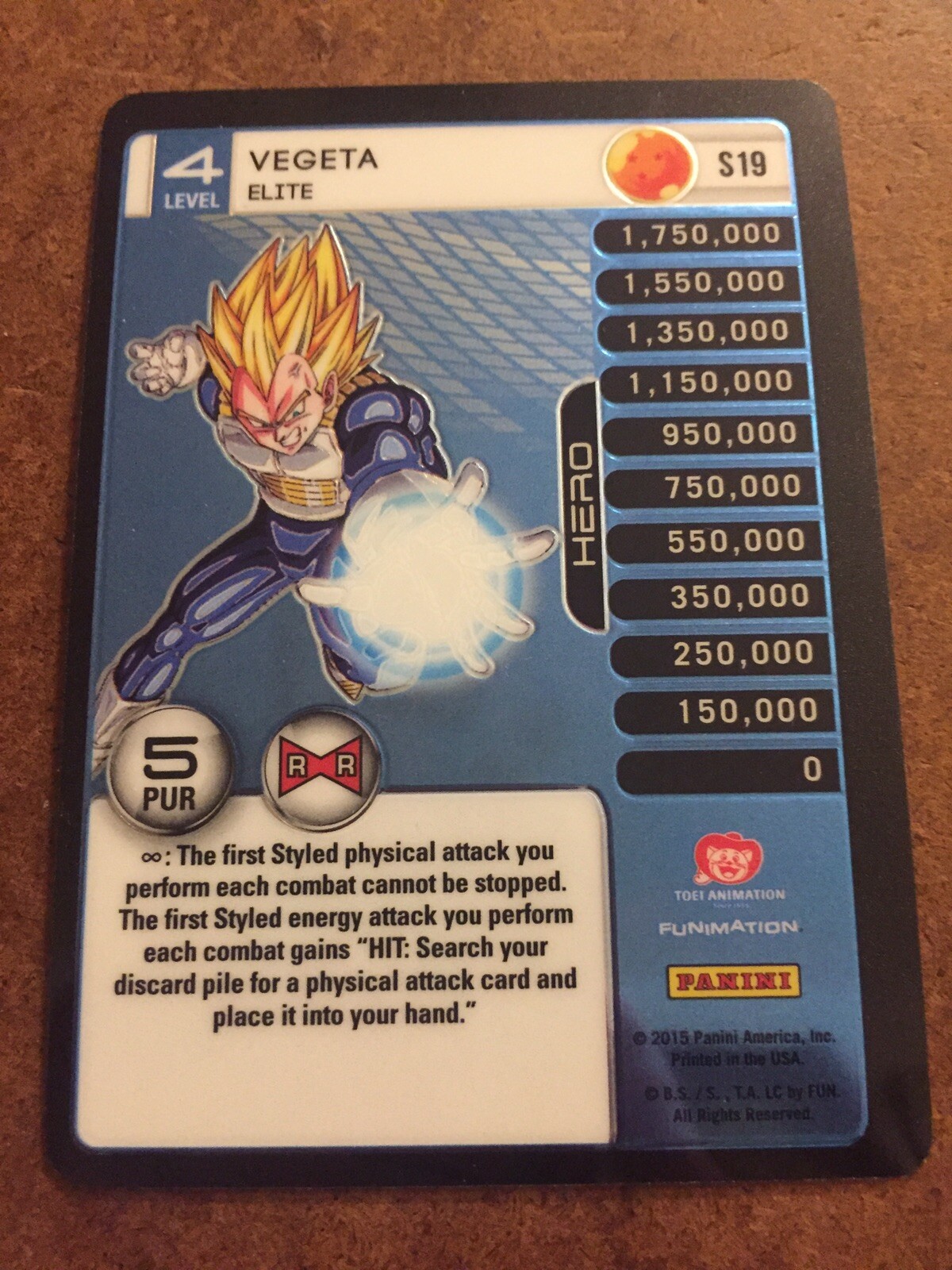 Vegeta Elite Level 4 Foil Dragon Ball Z 2015 Panini Card DBZ | eBay