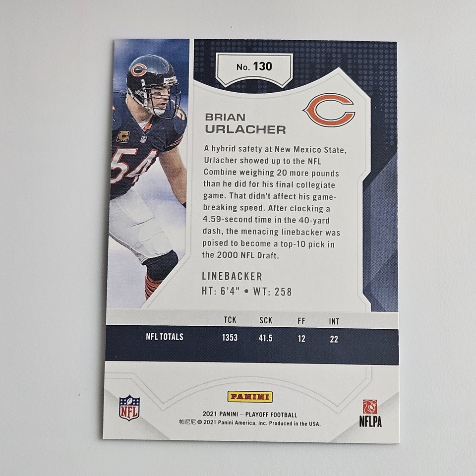 2021 Panini Playoff BRIAN URLACHER #130 Football Card - Chicago Bears ...