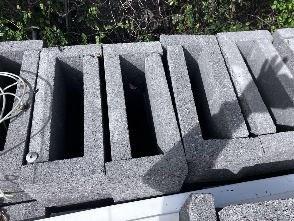 Dark gray Burnished 2in. x 8 in. x 16 in. Lightweight Corner Concrete ...