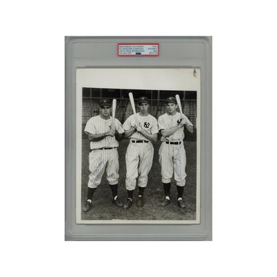 Charles Keller & George Selkirk Autographed Photo w/ Joe DiMaggio (PSA ...