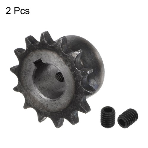 2pcs ISO/DIN 06B-1 Roller Chain Sprocket B Type 17mm Bore, Hardened 14 ...