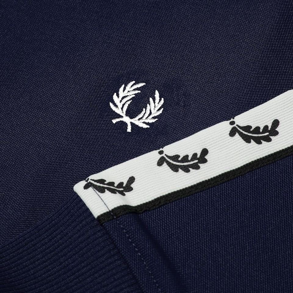 FRED PERRY TAPED TRACK JACKET CARBON BLUE FULL ZIP J6231 885 NEW WITH ...