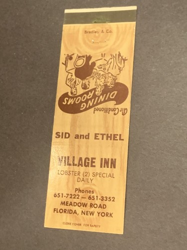 Vintage New York Matchbook: “Village Inn” Florida, NY | eBay