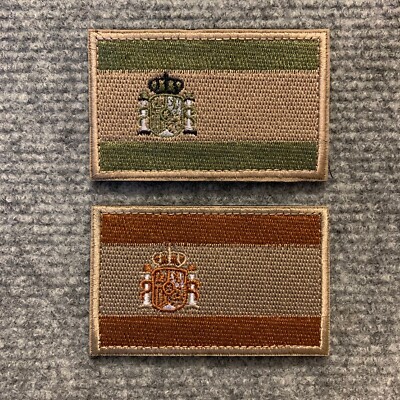 New Hook & Loop Embroidered Spanish National Flag Subdued Morale Patch ...