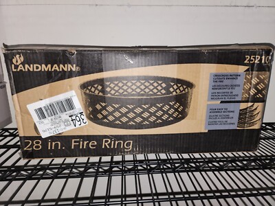 Landmann 28" Fire Pit Ring, Steel, Black, Camping, Cookouts, Backyard ...