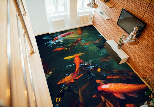 3D Red Fish O1817 Floor WallPaper Murals Wall Print Decal 5D Eve 2024 ...