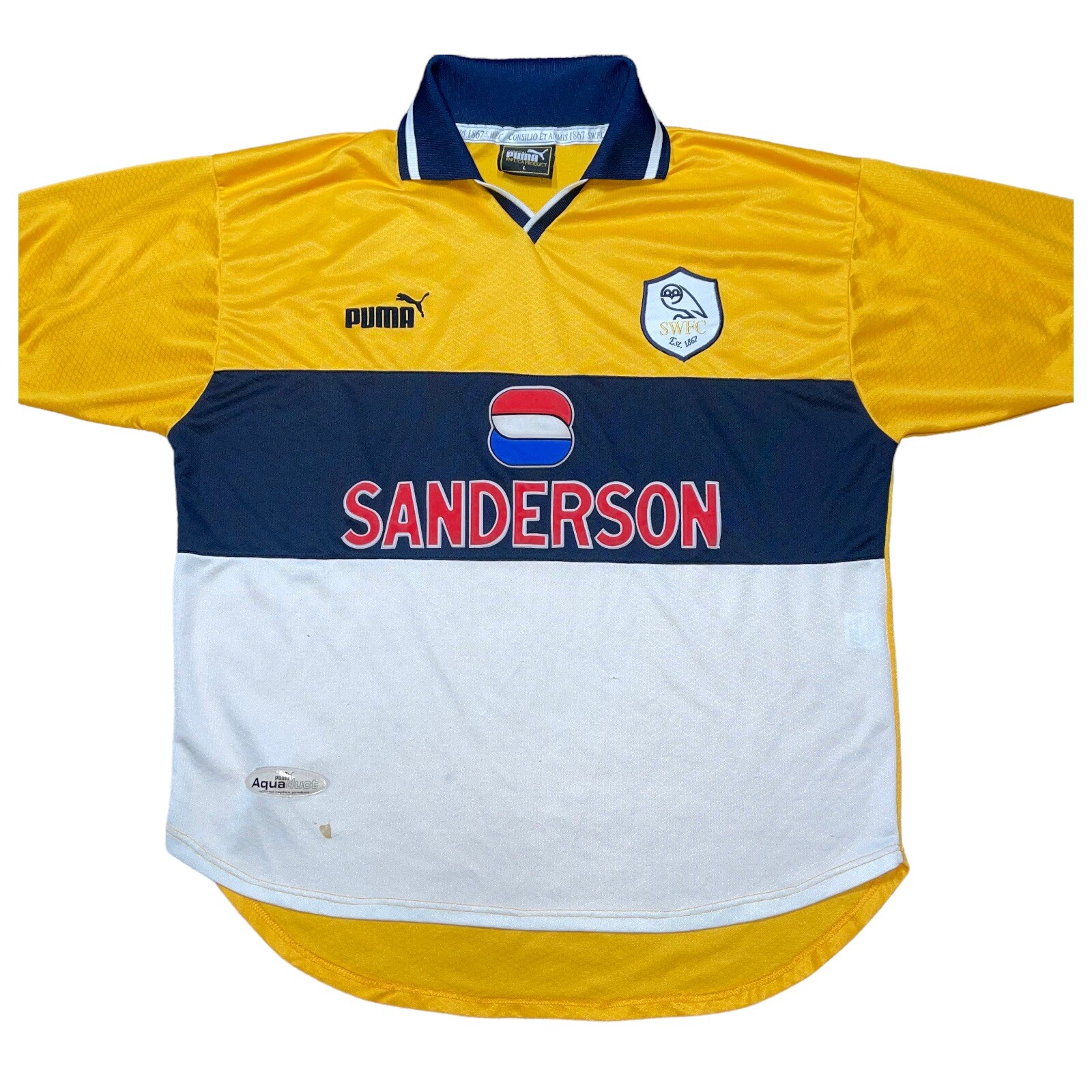 FC Sheffield Wednesday 90s SWFC Soccer UK Jersey Football Puma Size ...