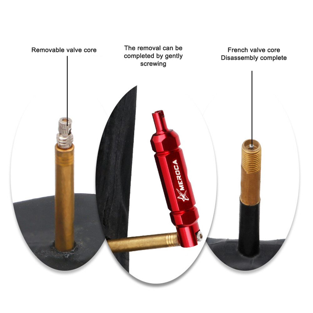 MEROCA Bike Tire Tube American/Presta Valve Core Removal Tool Repairing ...