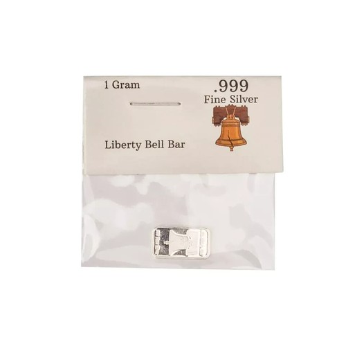 3 X 1g gram .999 Fine Silver Liberty Bell Bar, With free protective ...
