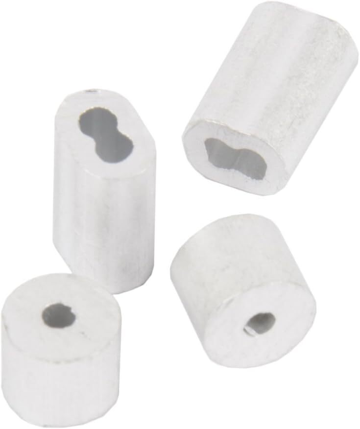 Wire Rope Stops and Ferrules, Aluminum Cable Sleeves, 1/16-Inch, 2 ...