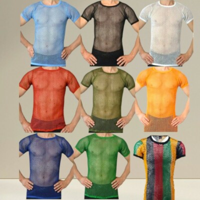 Men’s String Rasta Mesh Vest Cotton Men Fish Net Fitted String Vest Top ...