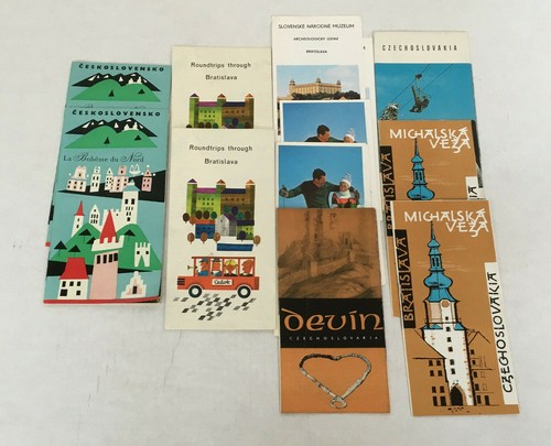 Czechoslovakia vintage travel brochure map lot skiing museum street map ...
