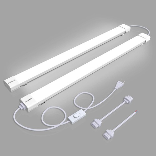 Utility LED Shop Light Fixture with Plug 4FT 5000K 36W 3600LM Linkable ...